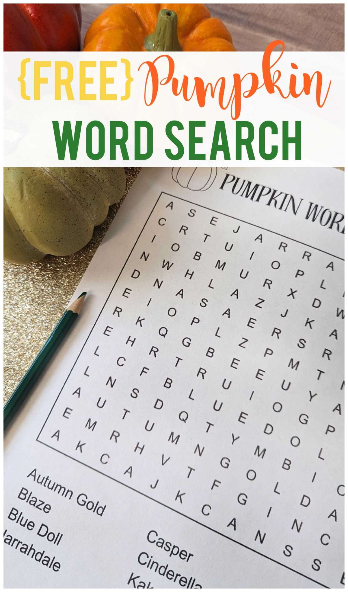 {FREE} Pumpkin Word Search Printable - Sunshine and Munchkins