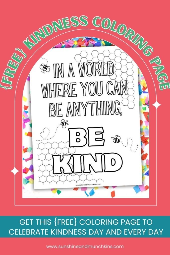 {FREE} Be Kind Coloring Page - Sunshine and Munchkins